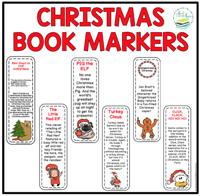 FREE CHRISTMAS BOOK MARKERS ~ Book Units by Lynn