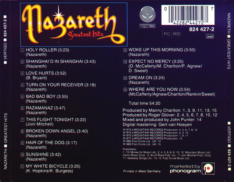 ENTRE MUSICA: NAZARETH - Greatest hits
