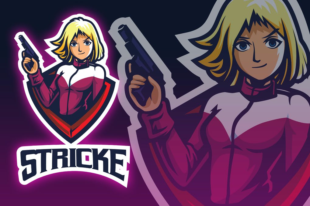 50+ Best Girl Mascot Logo Templates for eSports, Team and Clan | EPS, AI