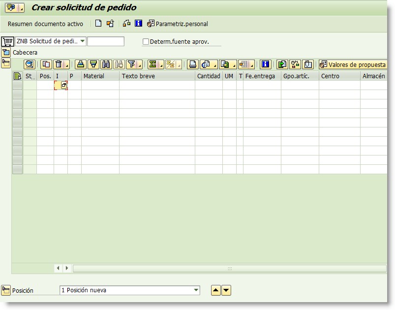 Creación de SOLPED Para Abastecimiento
