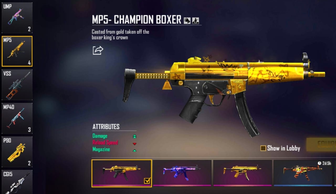 All SMG Guns in Free Fire | Free Fire All SMG Guns