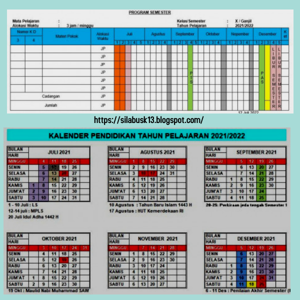 Paket Lengkap, Kaldik, Promes dan Alokasi Waktu Tahun Pelajaran 2021/2022 - KURIKULUM MERDEKA