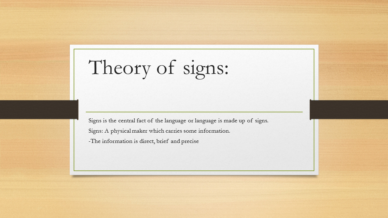 Theory of Signs