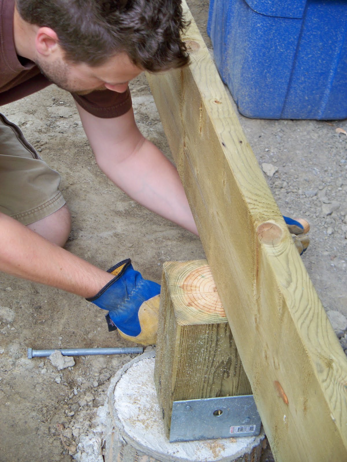 Kevin & Laurie Build a Deck: Step 6: Pillars (piers) and posts