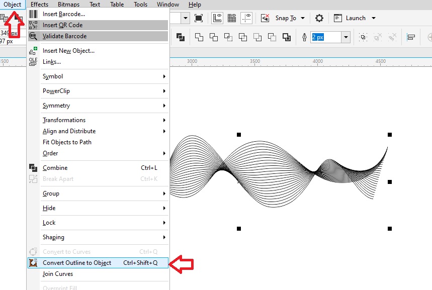 Membuat Wavy Line di Corel Draw - kamargrafis