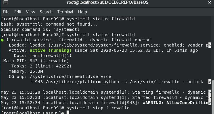 Disable Firewall on Oracle Linux 8