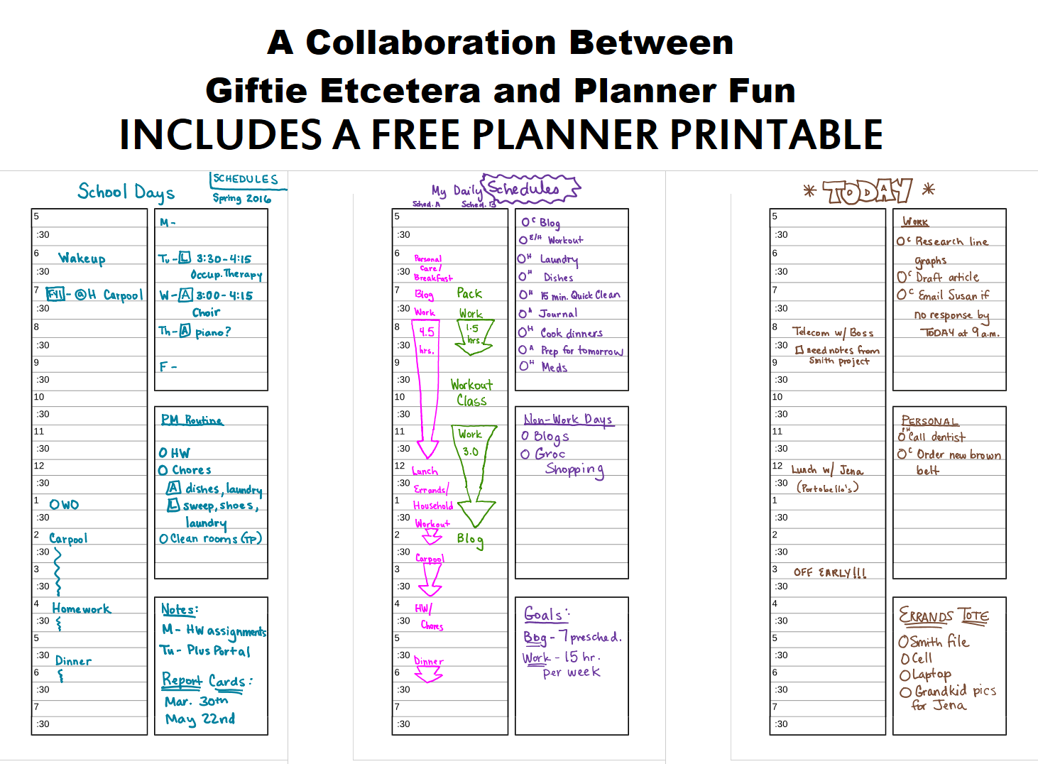 Learn New Ways to Use a Free Planner Printable Schedule | Giftie ...