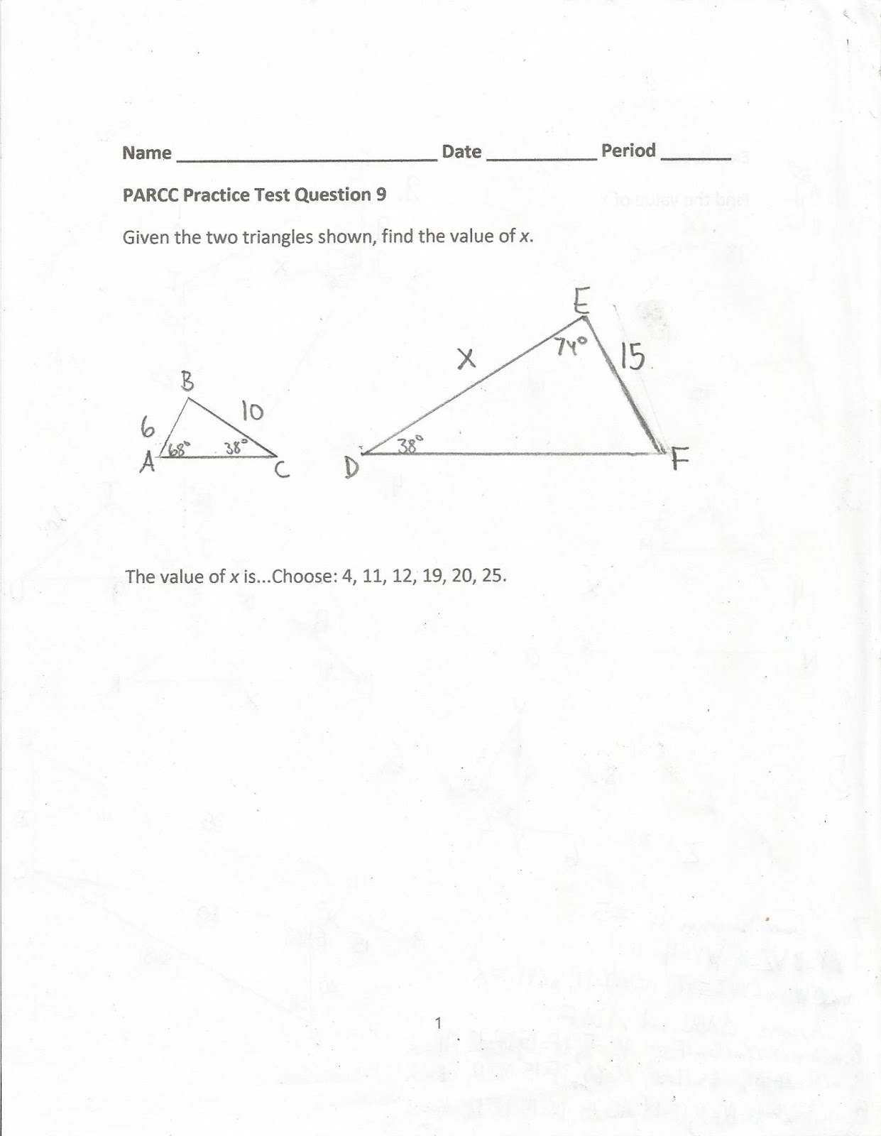 Geometry, Common Core Style: PARCC Practice Test Question 9 (Day 152)