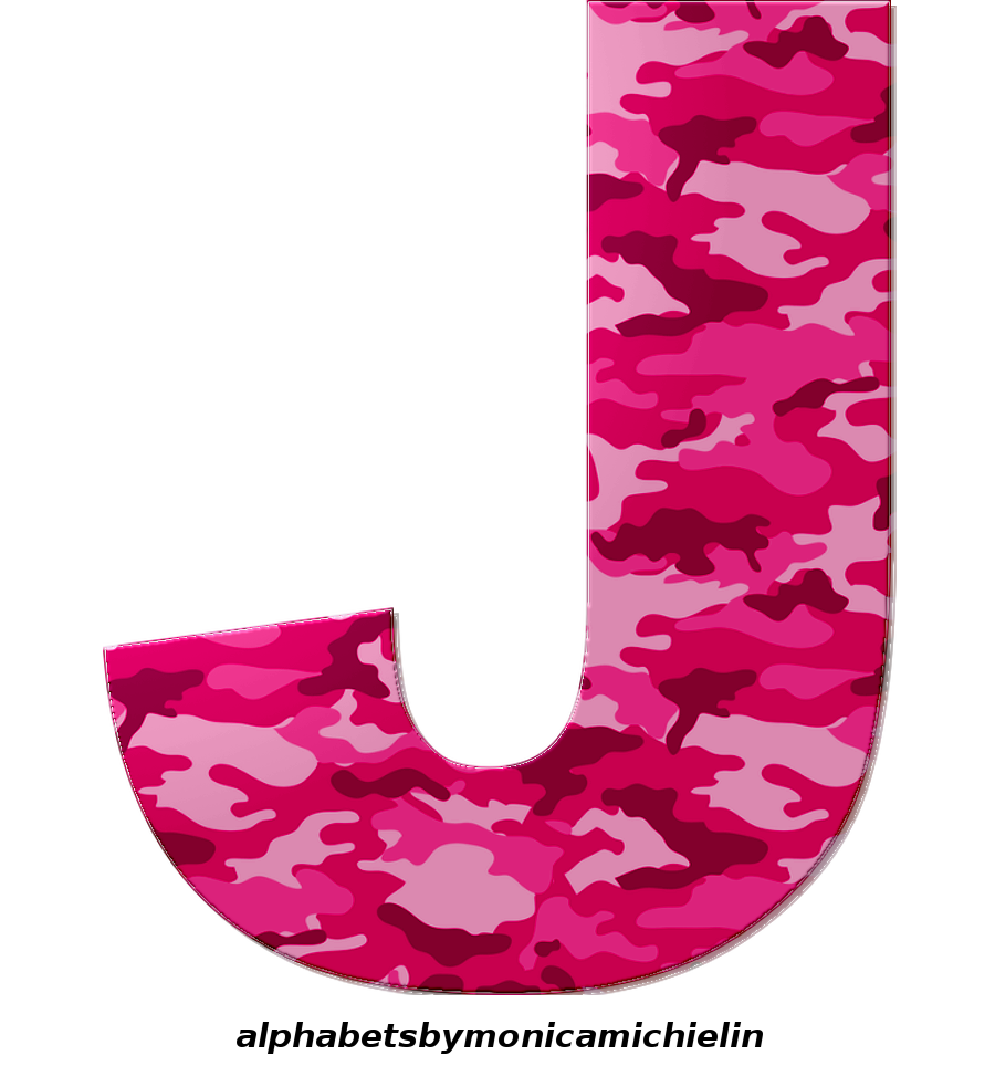 M. Michielin Alphabets: 4-PINK CAMOUFLAGE BIG ALPHABET PNG