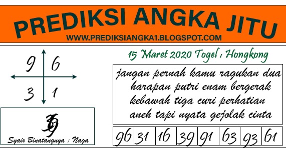 Prediksi Angka Jitu Togel Hongkong Minggu 15 Maret 2020 - PREDIKSI ANGKA