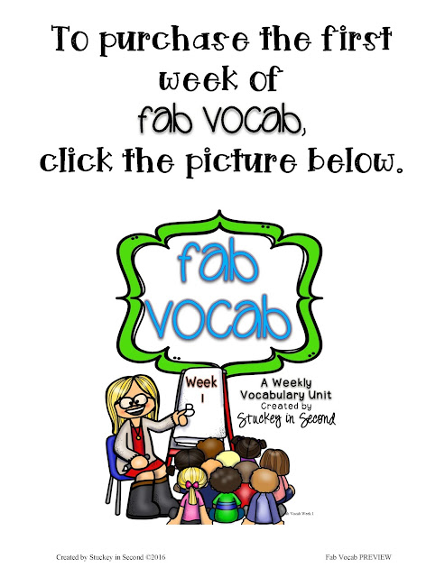 Stuckey in Second: Fab Vocab: Weekly Vocabulary Units