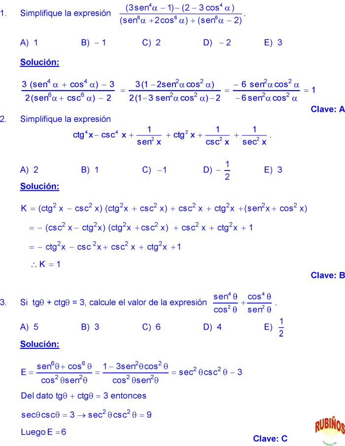 IDENTIDADES TRIGONOMETRICAS EJERCICIOS RESUELTOS EN PDF