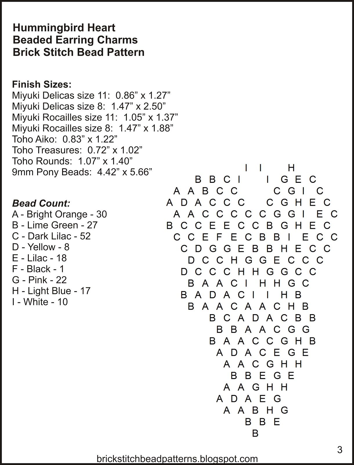 Brick Stitch Bead Patterns Journal: Hummingbird Heart Brick Stitch ...