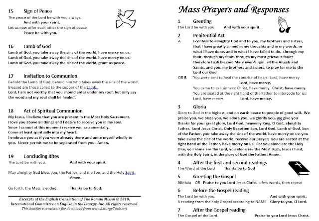 LiturgyTools.net: Catholic Mass prayers and responses - booklet size layout