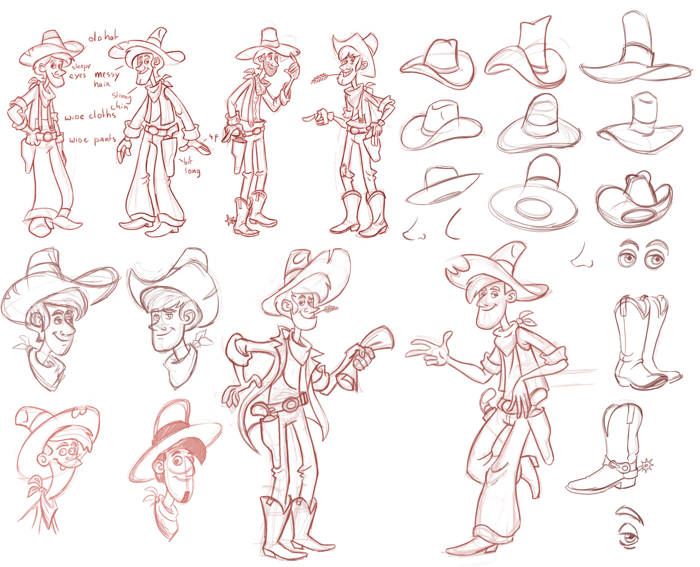 Learning drawing principles: cowboy