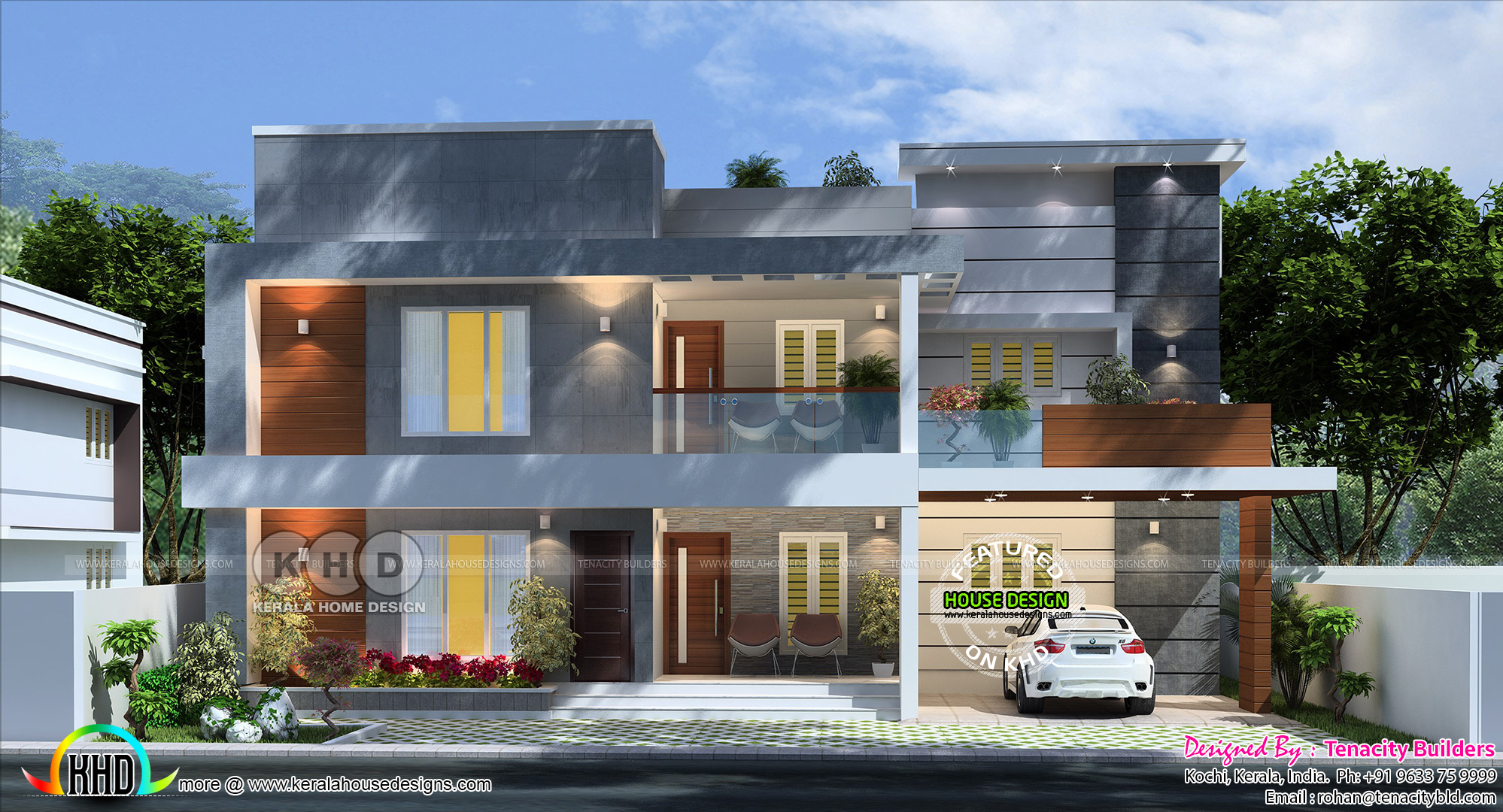 Woody Grey House Architecture - Kerala Home Design and Floor Plans - 9K ...