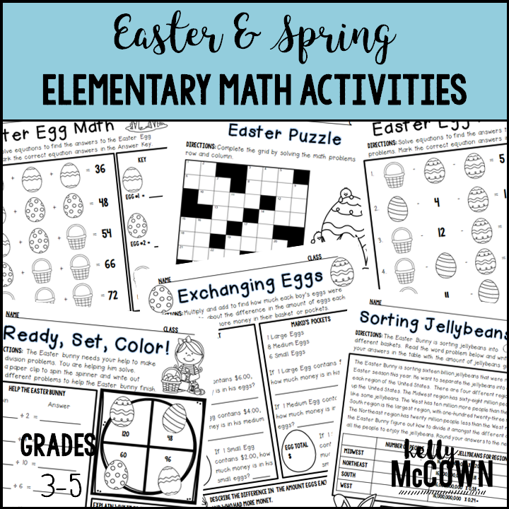 Kelly McCown: Easter & Spring Elementary Math Activities