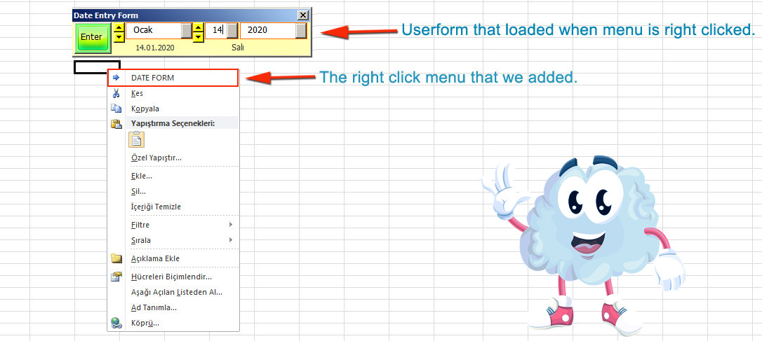 Fast Date Entry To Active Cell With Right-Click Menu | New Ideas For ...