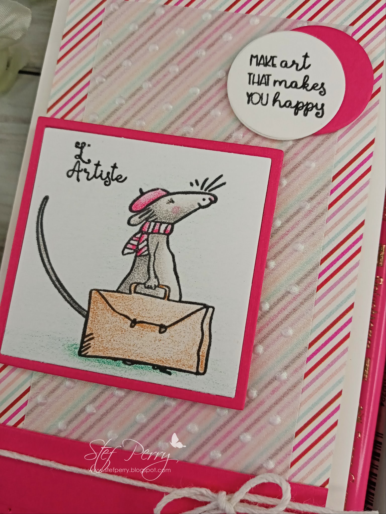 Perry Papercrafts: L' Artiste for the Tic Tac Toe Challenge