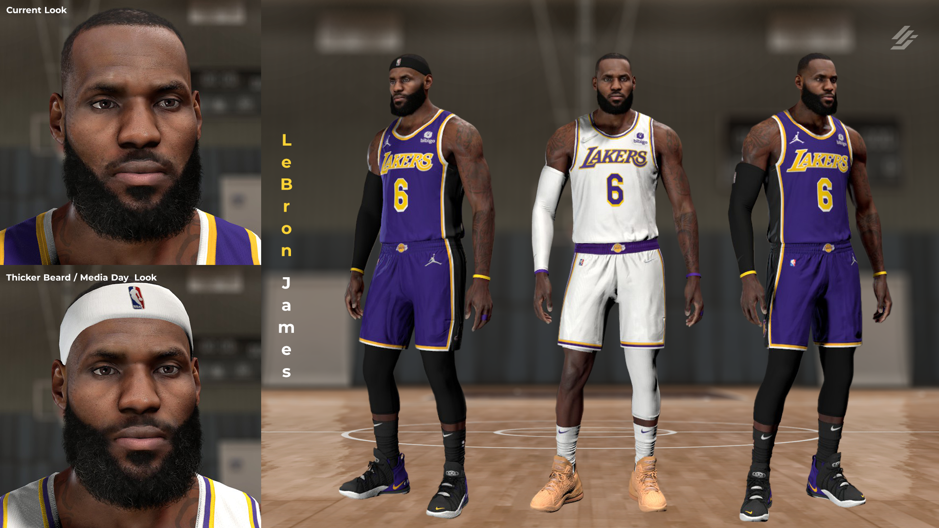NBA 2K22 LeBron James Cyberface V2 (Beard Switching) by monja