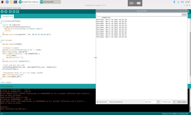Arduino-er: ESP32-C3/Arduino (ESP32-C3-DevKitM-1) read Network Time ...