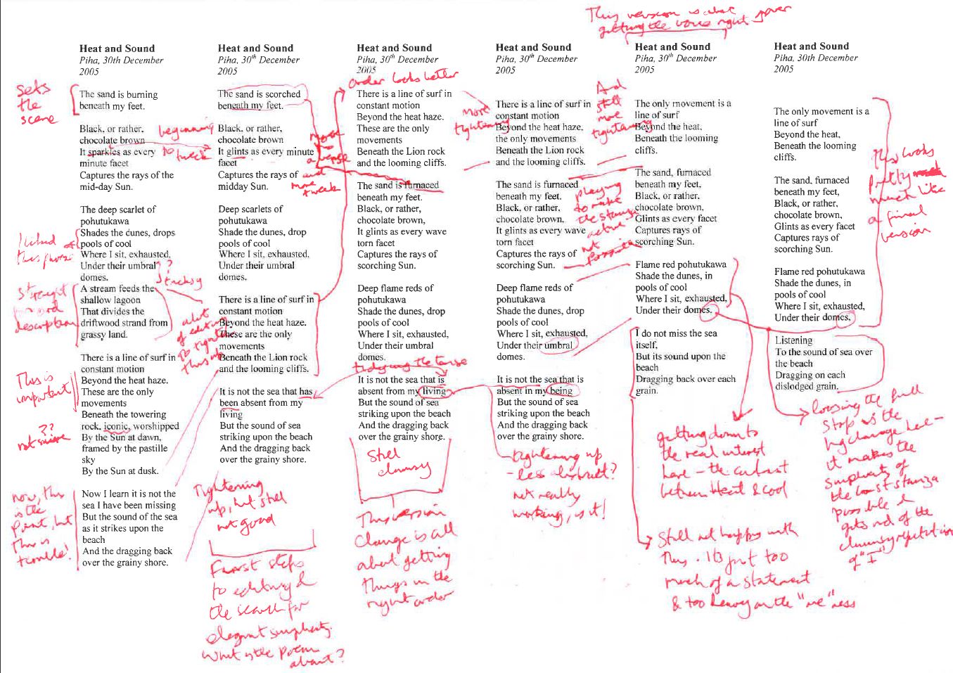 Poetry notes and jottings: Heat and Sound - Development of a Poem