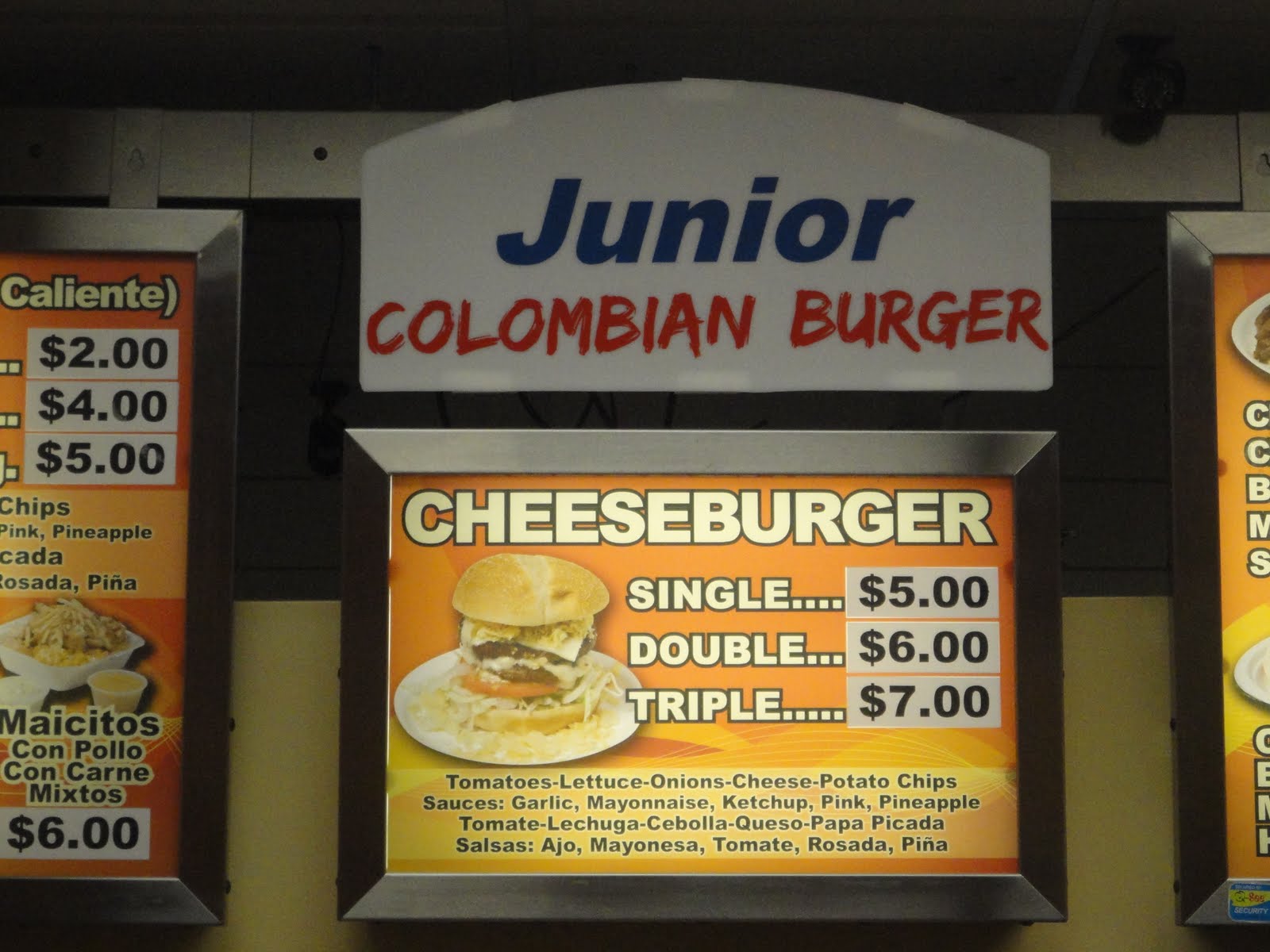 The Florida Dine and Dash: Junior Columbian Burger: Small Place. Small ...