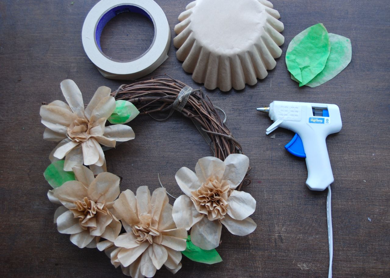 Wife, Mother, Gardener: Coffee Filter Flower Wreath Tutorial (aka: Must ...