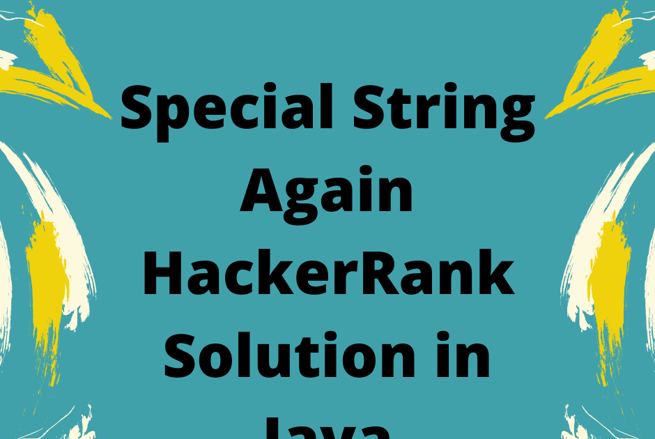 Special String Again Hackerrank Solution In Java