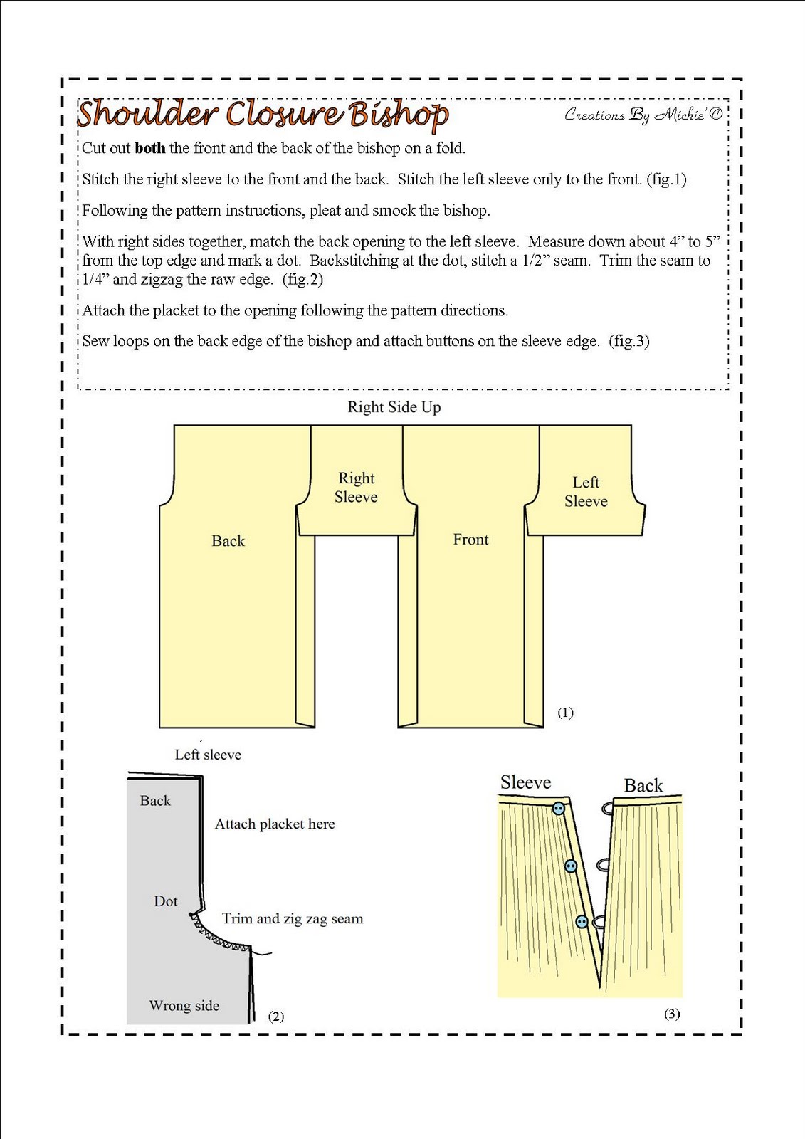 Creations By Michie` Blog: Shoulder Closure Bishop