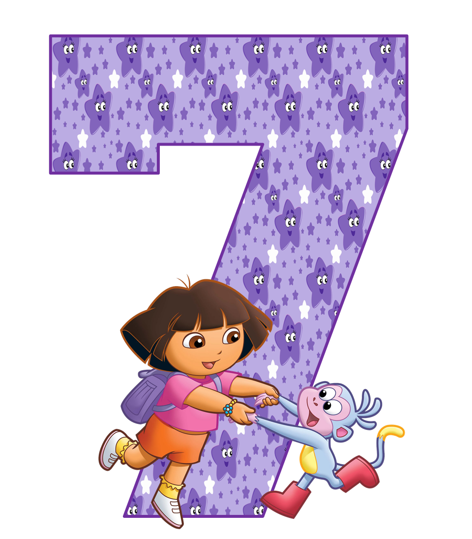 Kits imprimibles gratis : Números Dora La Exploradora para imprimir