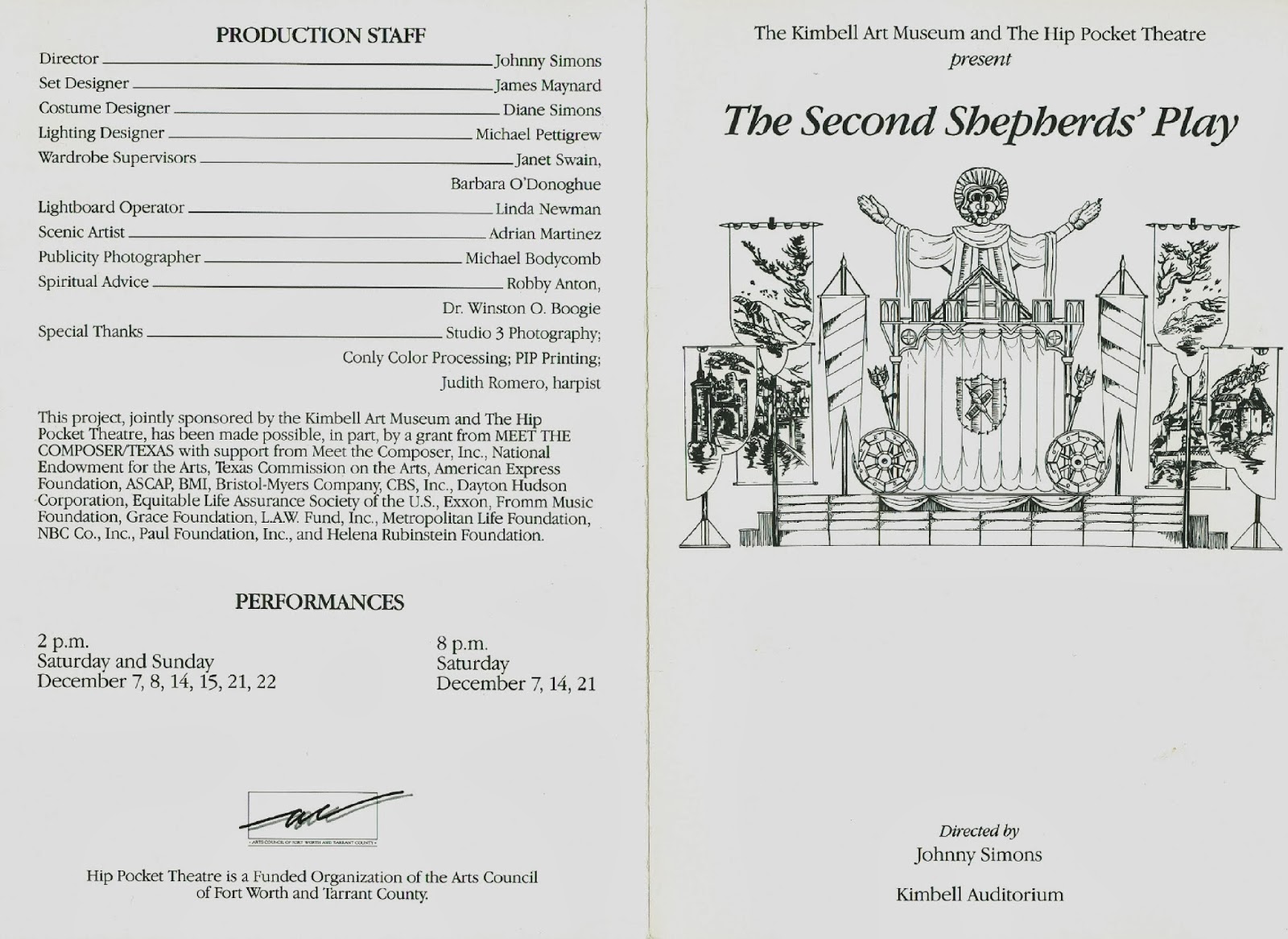 James Maynard Theatrical Designs: THE SECOND SHEPHERD'S PLAY - Program ...