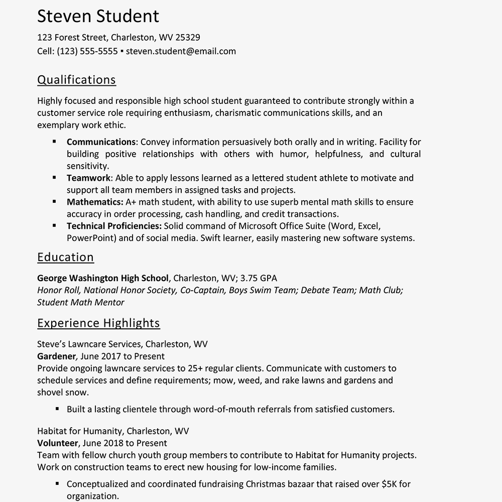 Cv Examples For Students In High School Letter Template cv-examples-for-students-in-high-school-letter-template