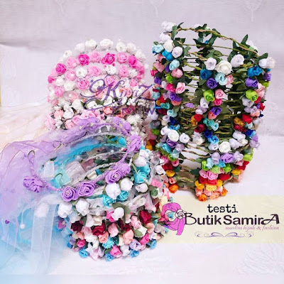 Jual Flower Crown Mahkota Bunga Bridal shower Wedding Premium Handmade