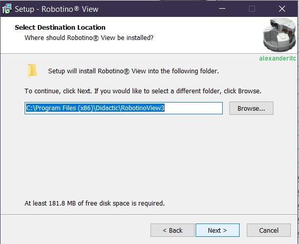 Instalación de Robotino View