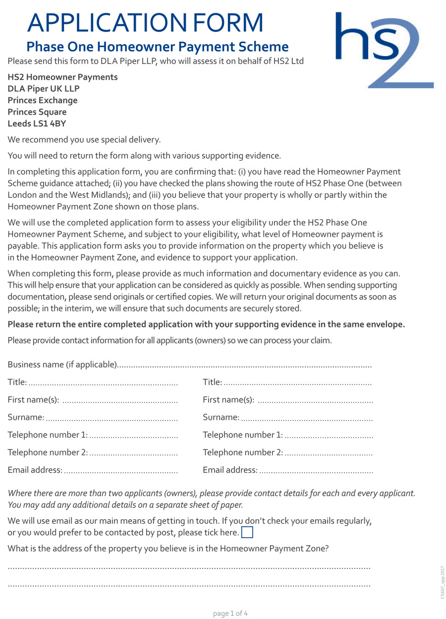 Burton Green: HS2 Home Owner Payment Scheme Clarification