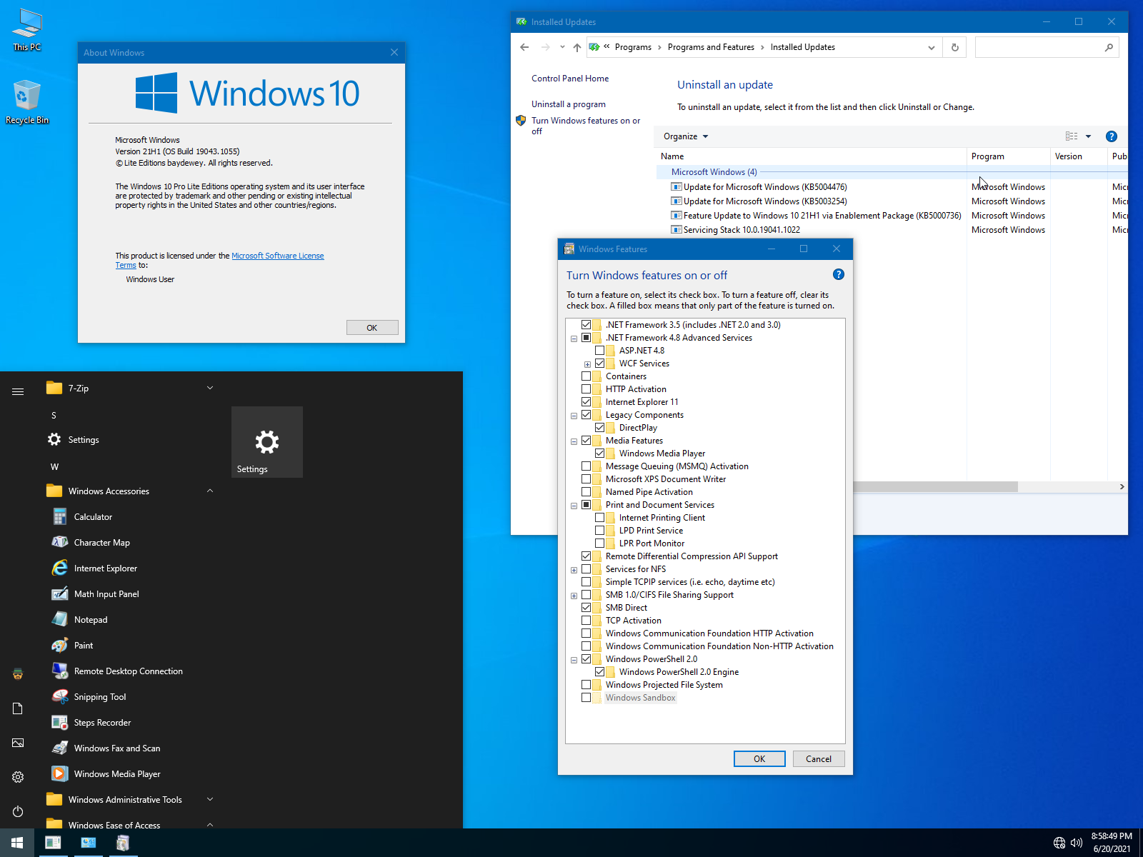 Legacy Components Windows 10