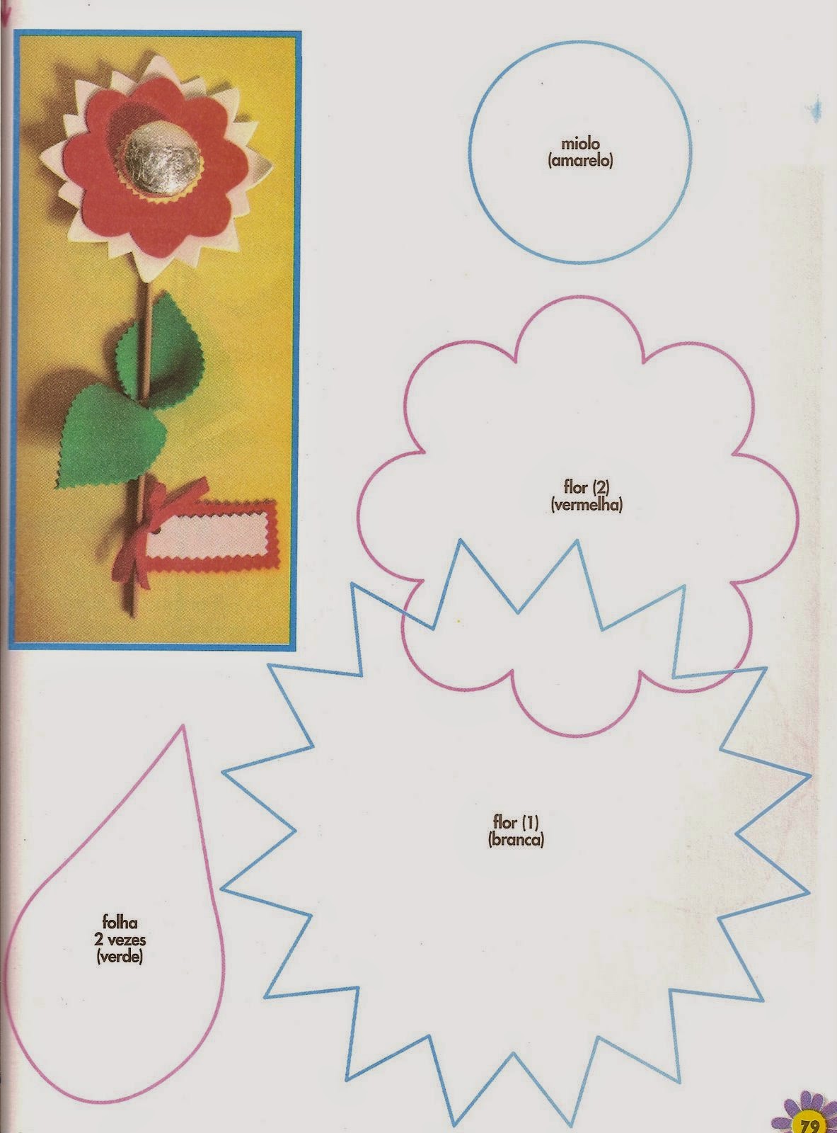 Flor de EVA com molde para o dia das Mães Olha que legal essa ideia ...