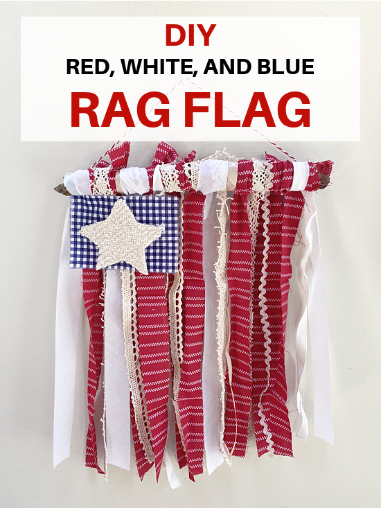 Red, White and Blue Rag Flag