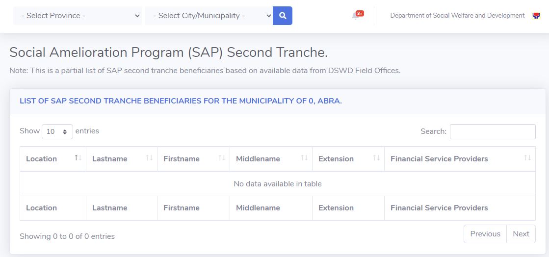 How to check DSWD list of paid SAP 2nd tranche beneficiaries