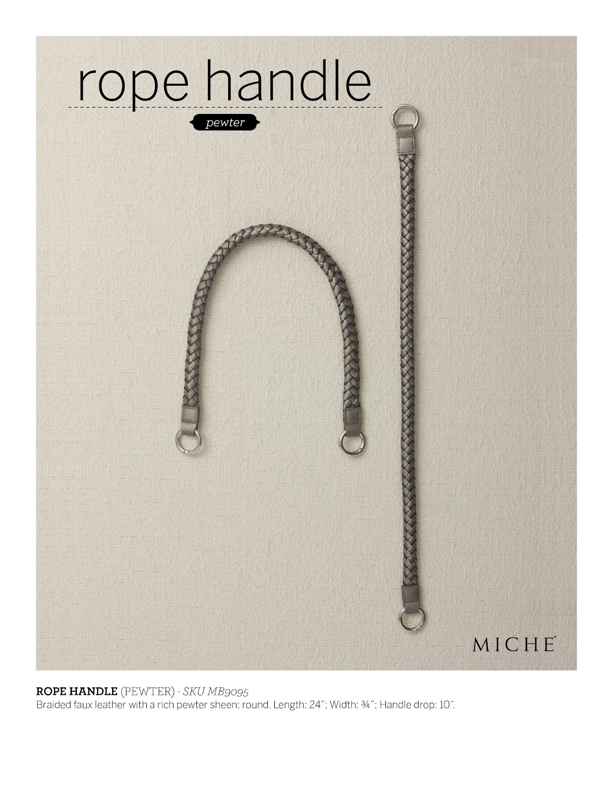 Perfect Purse For You: Braided Rope Fashion Handles - Pewter are in ...