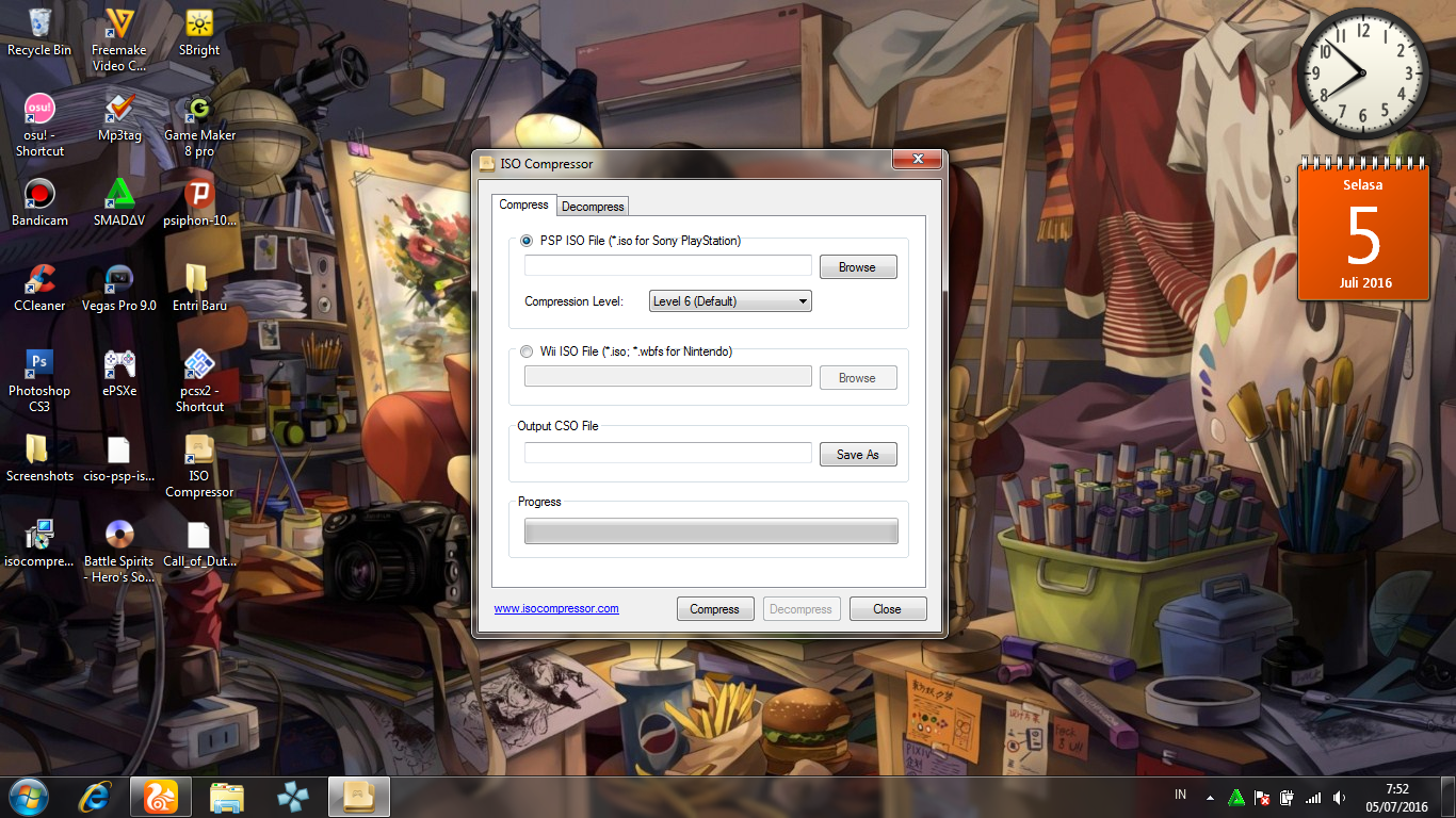 Cara Merubah ISO PPSSPP menjadi CSO Menggunakan PSP ISO Compressor