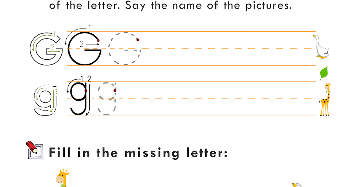 Activity Worksheet -2 Letter G