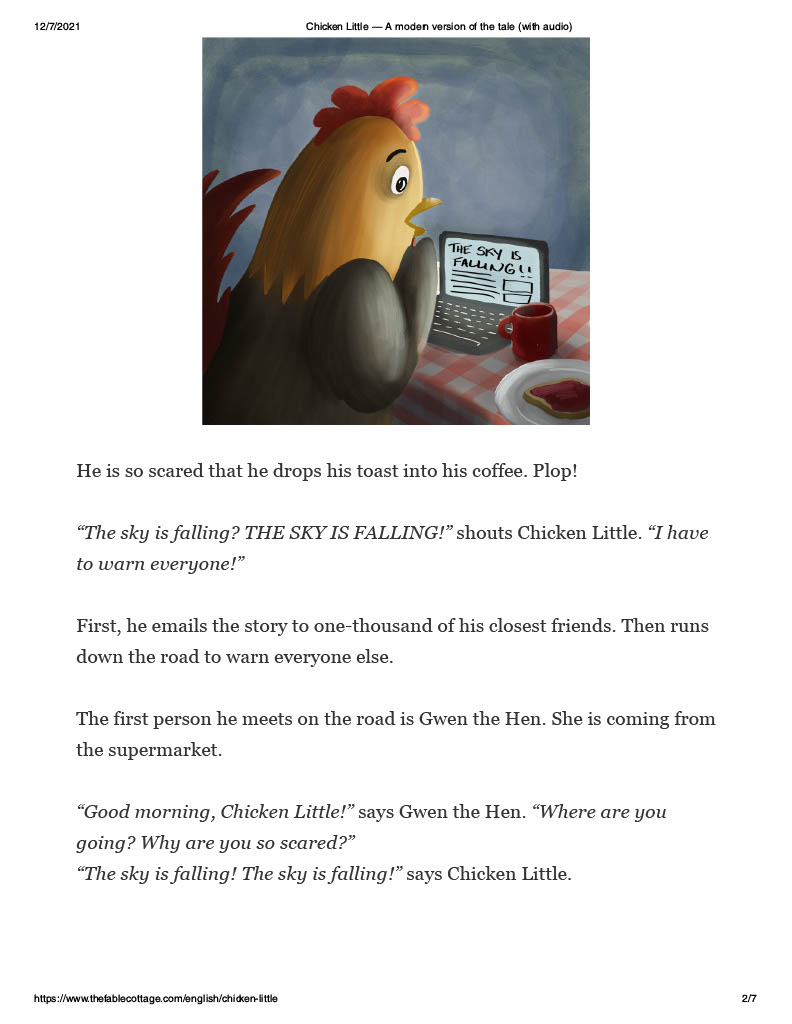 interlebprensa. learning english: CHICKEN LITTLE MODERN VERSION OF A ...