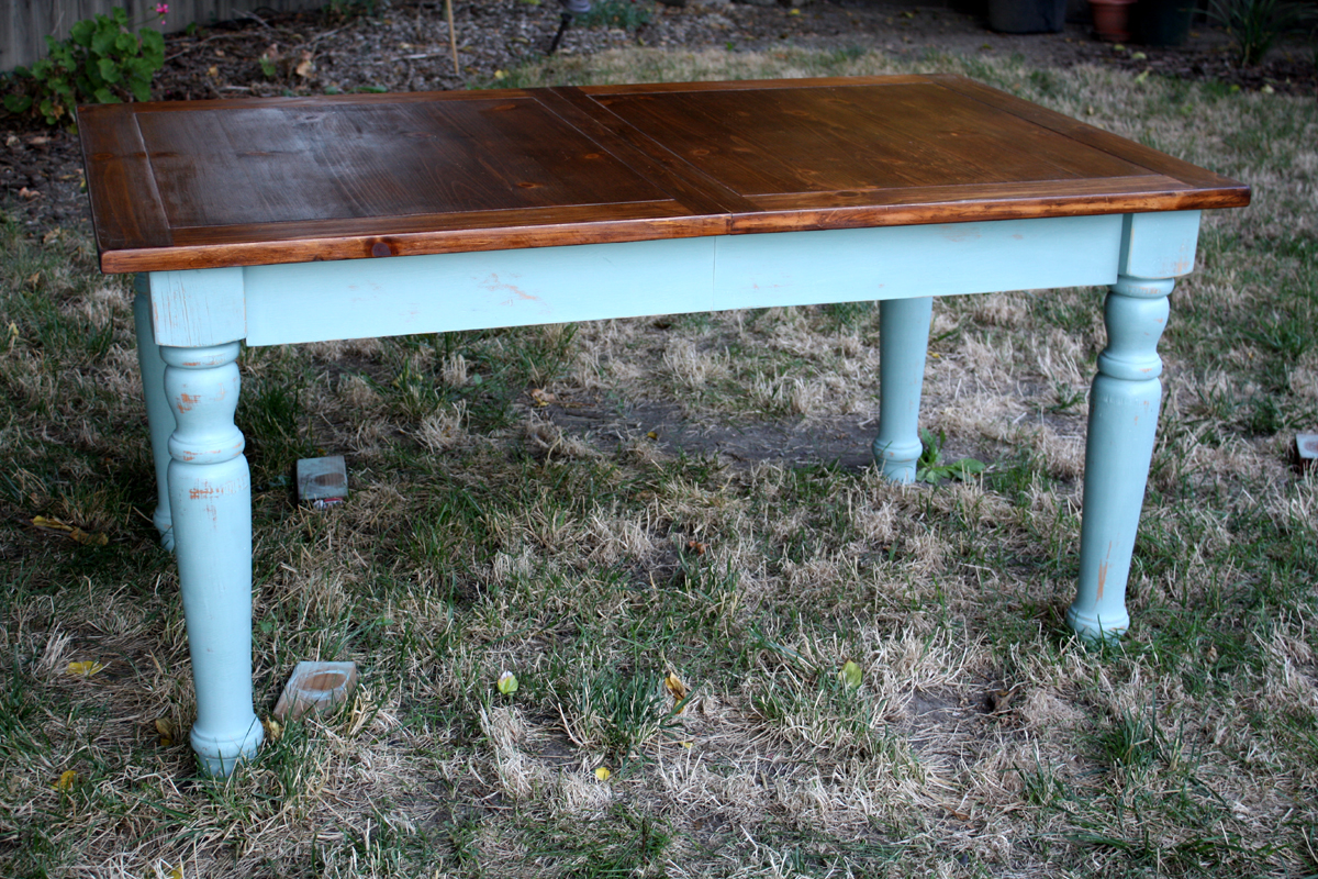 A Blue Farmhouse Dining Table