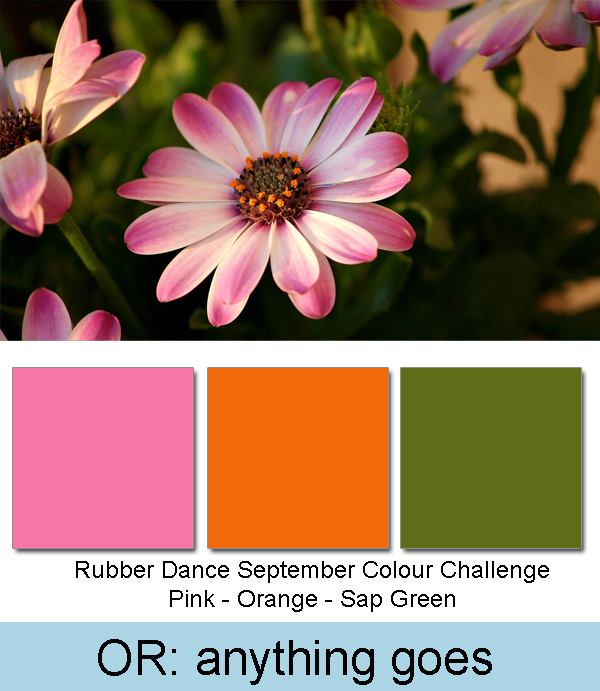 *Majo's Art*: Monthly Colour Challenge Rubber Dance Art Stamps