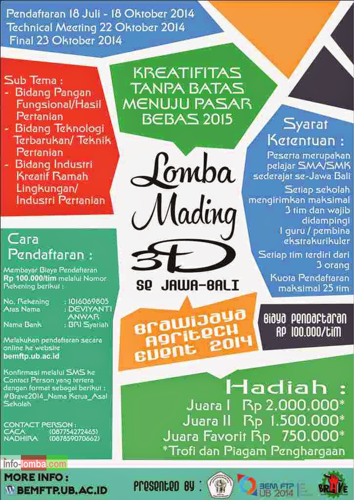 Lomba Mading 3D Untuk SMA/SMK/MA se Jawa Bali - INFO LOMBA 2023 ...