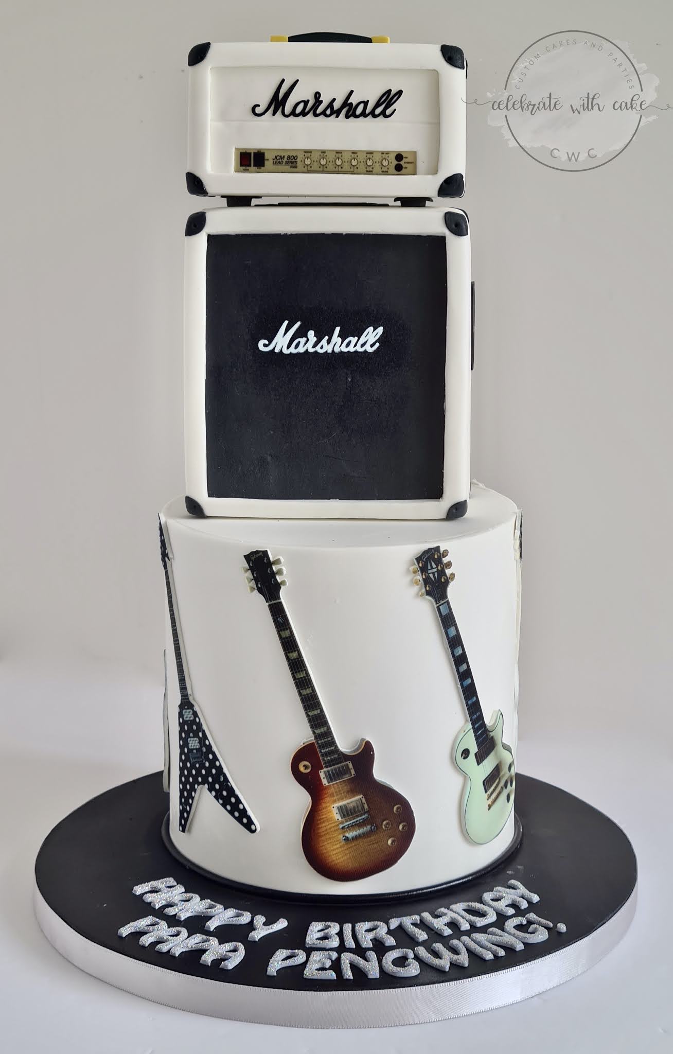 Celebrate with Cake!: Electric Guitar and Amplifier single tier Cake