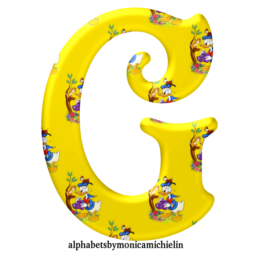 M. Michielin Alphabets: DONALD DUCK YELLOW TEXTURE SEAMLESS ALPHABET ...