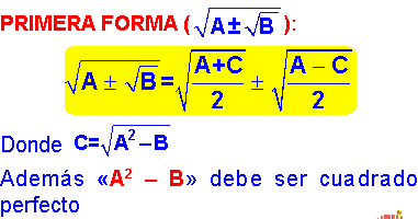 DE RADICALES DOBLES A SIMPLES EJEMPLOS RESUELTOS